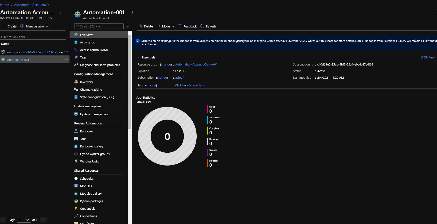 Azure Automation : How to create PowerShell Runbook – achraf ben alaya