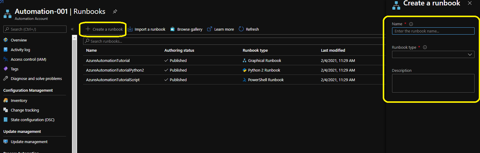 Azure Automation : How to create PowerShell Runbook – achraf ben alaya