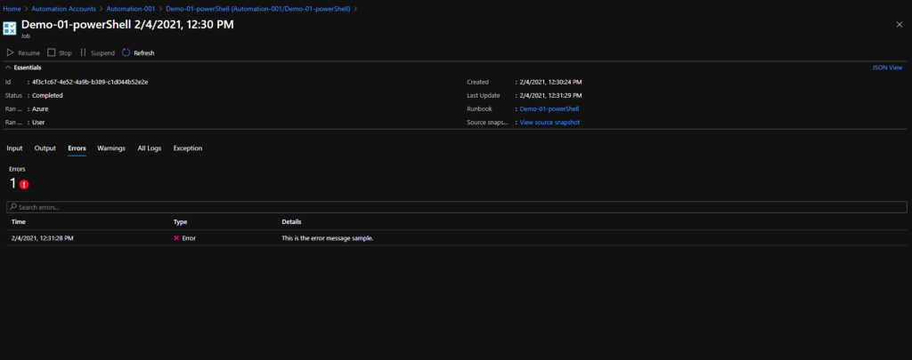 Azure Automation : How to create PowerShell Runbook – achraf ben alaya
