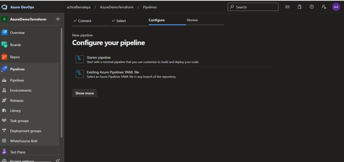 DevOps : Deploy infrastructure using Terraform and Azure DevOps pipelines – achraf ben alaya