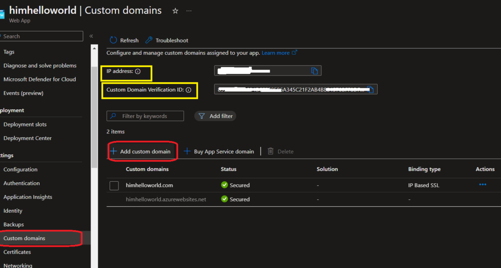 Block the default URL assigned to the azure web app – achraf ben alaya